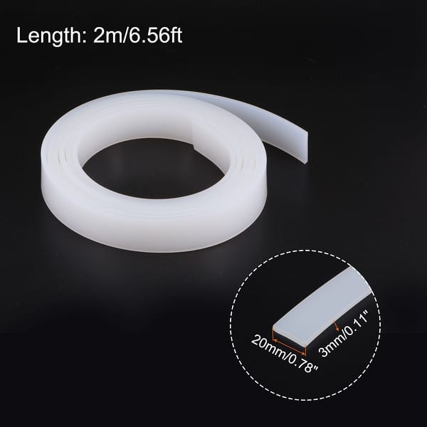 Flexible Solid Silicone Strip 0.79"x0.12"x6.56ft Rectangular No Adhesive Roll - White - Bed Bath ...